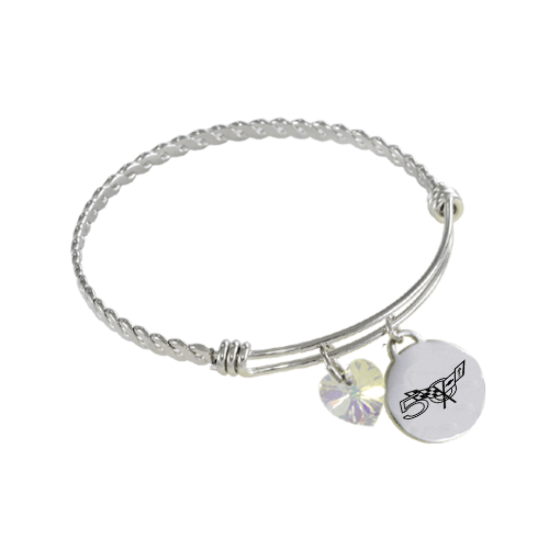 C5 Corvette 50th Anniversary Twisted Bangle Charm Bracelet | Corvette ...