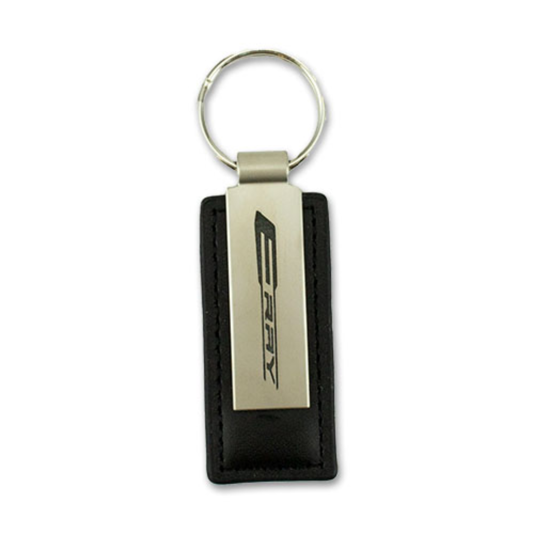 Corvette E-Ray Metal and Leather Keychain | Corvette Store Online
