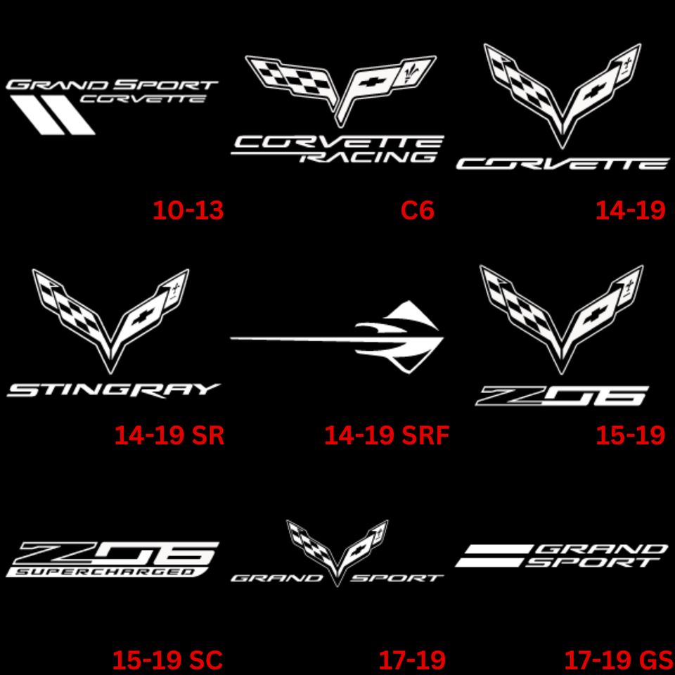 Corvette Logo Domaine Flute Glass Pair | Corvette Store Online