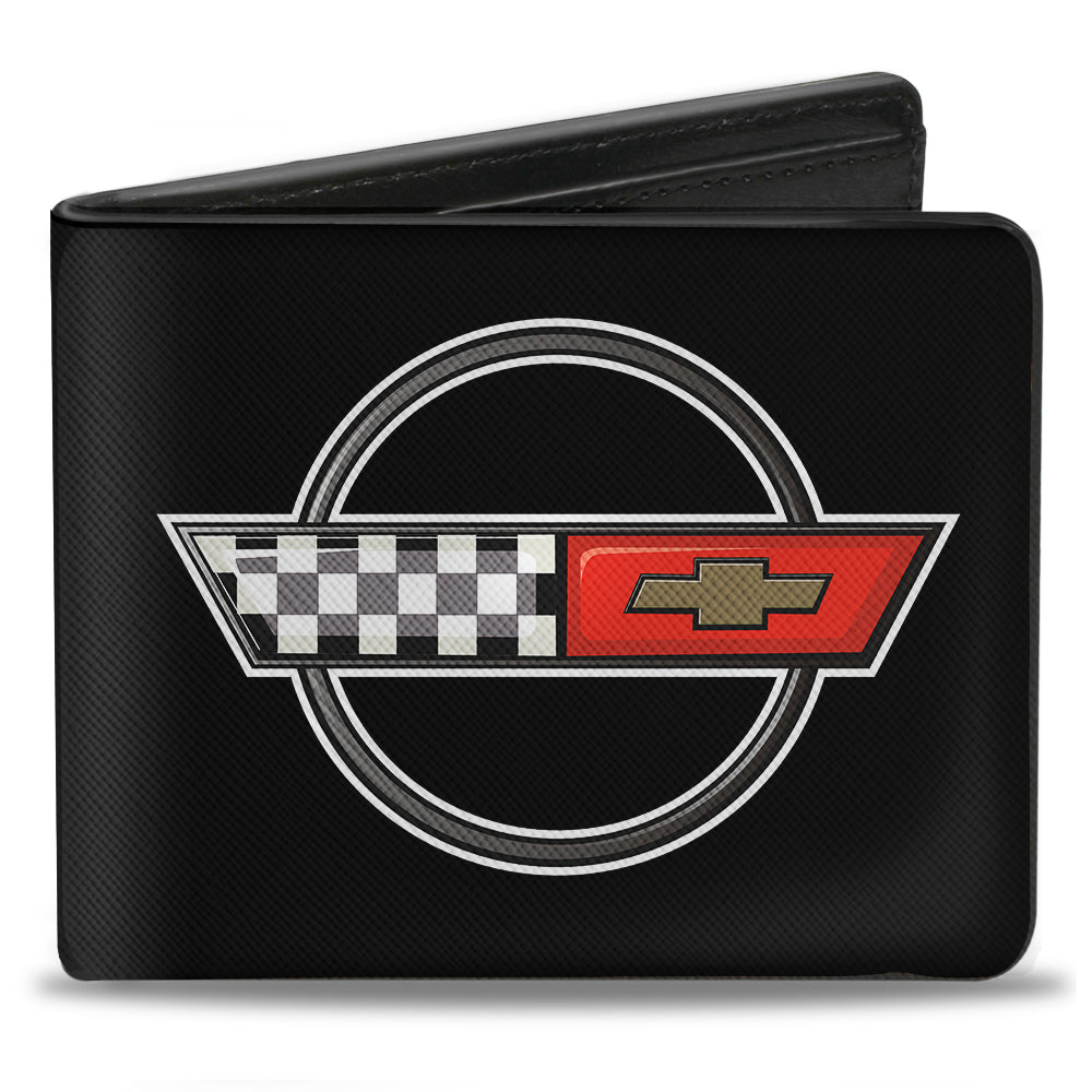 Corvette C4 Checker Bowtie Logo Bi-Fold Wallet | Corvette Store Online