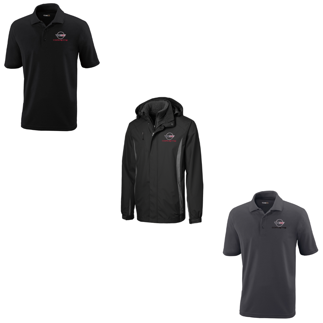 C4 Black Core365 Polo & Colorblock Jacket Bundle | Corvette Store Online