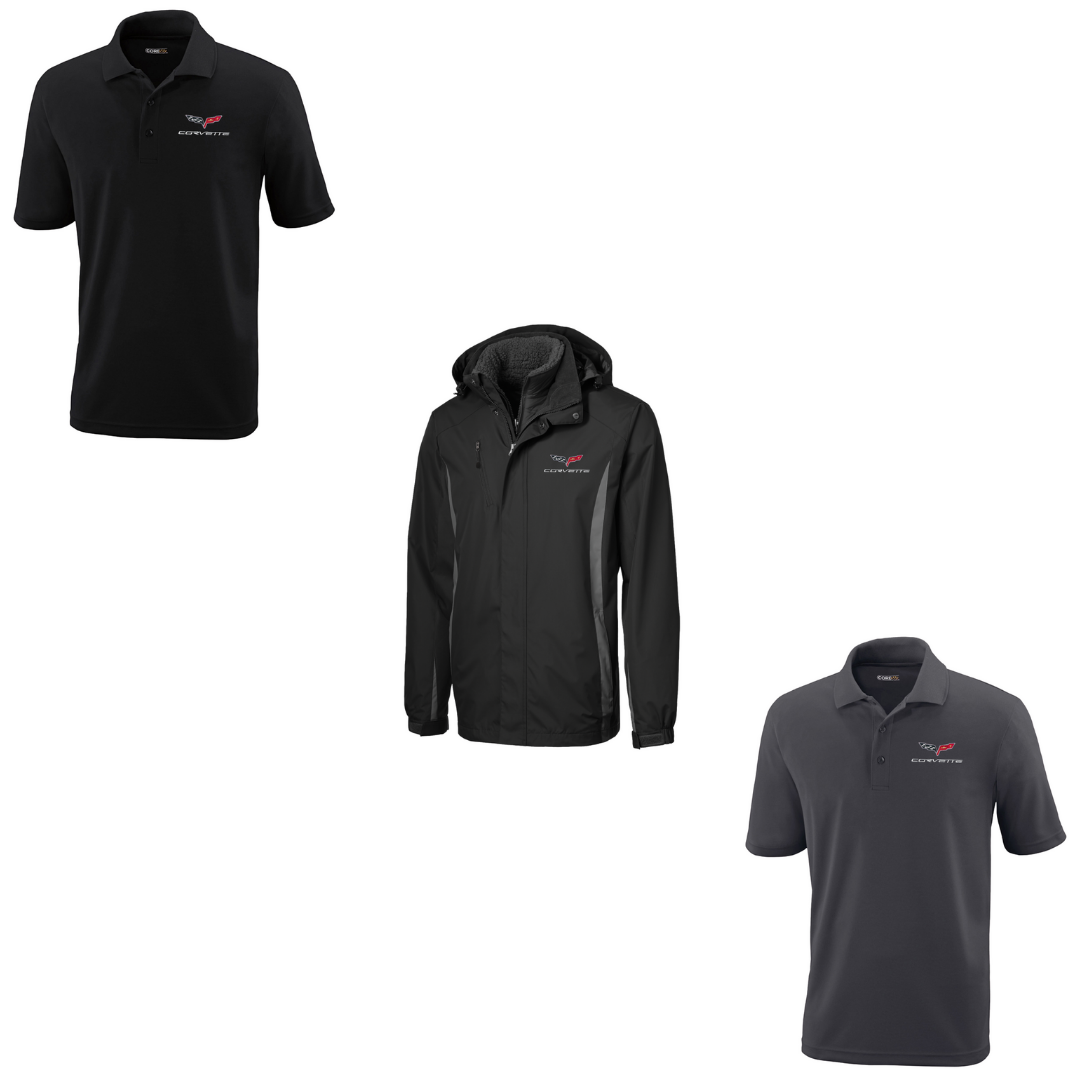 C6 Black Core365 Polo & Colorblock Jacket Bundle | Corvette Store Online