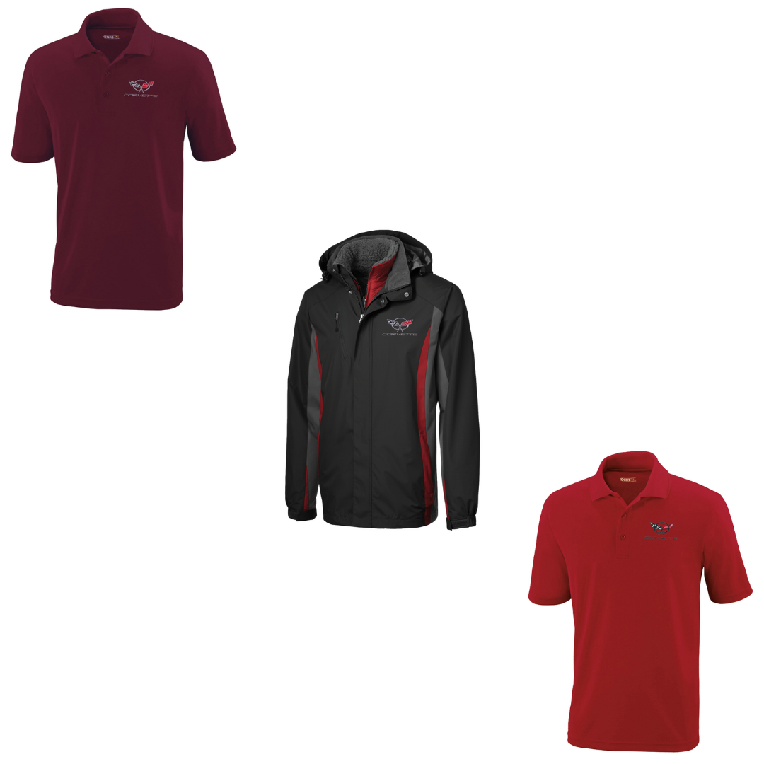 C5 Red Core365 Polo & Colorblock Jacket Bundle | Corvette Store Online