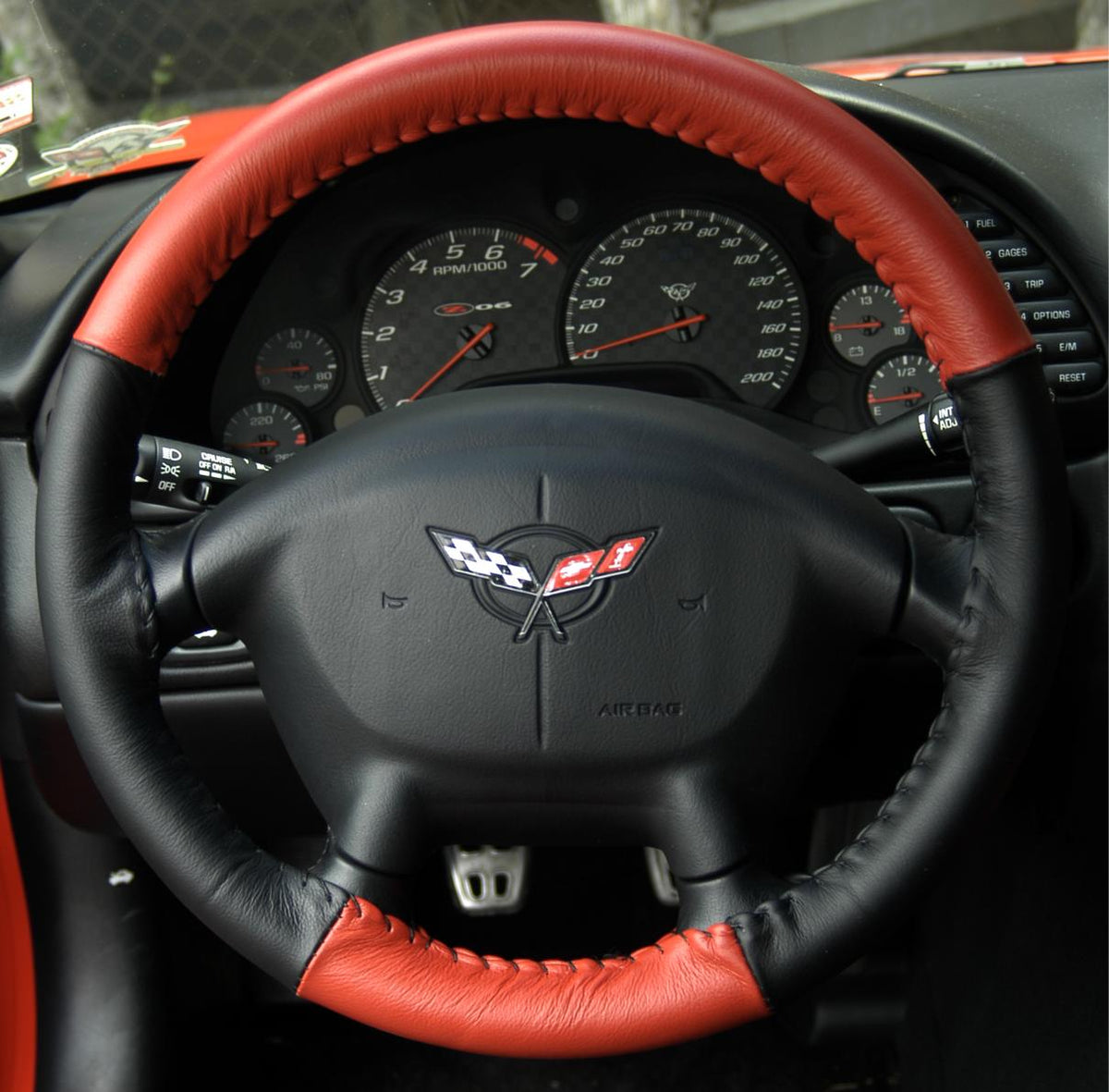 Corvette EuroTone Leather Steering Wheel Cover | Corvette Store Online
