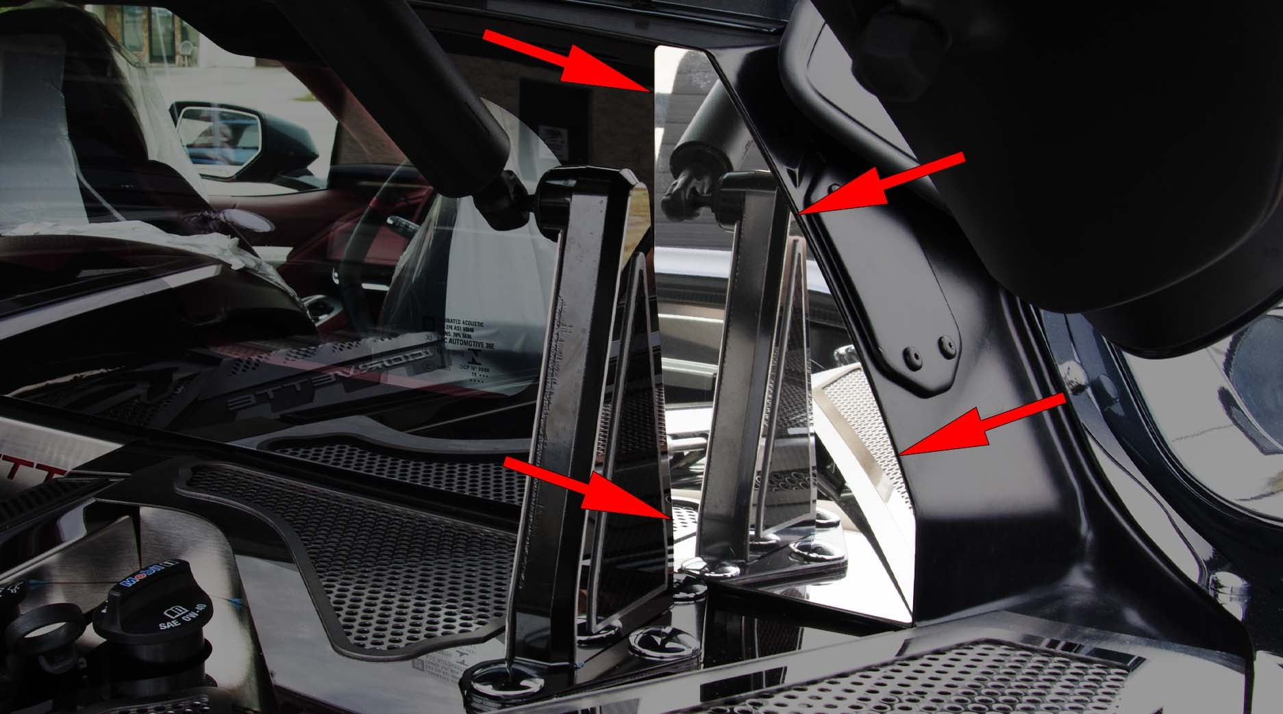 C8 Corvette Coupe Rear Window Accents Polished | Corvette Store Online
