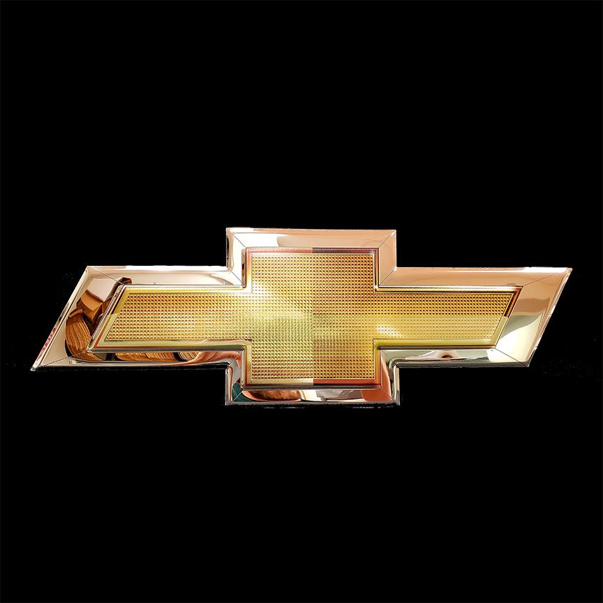Chevrolet Bow Tie Gold Metal Sign | Corvette Store Online