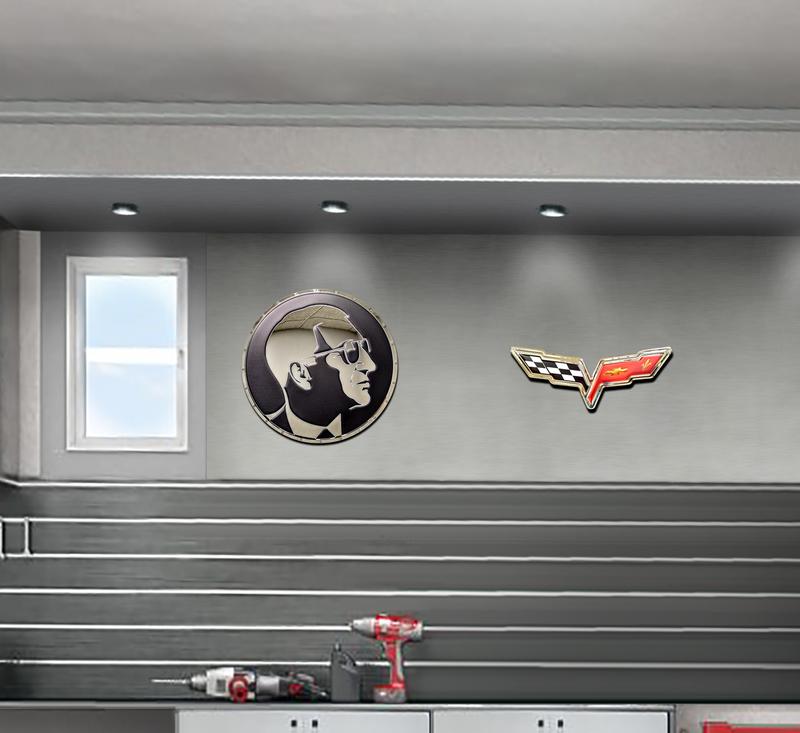 Corvette C6 Flags Logo Metal Sign | Corvette Store Online