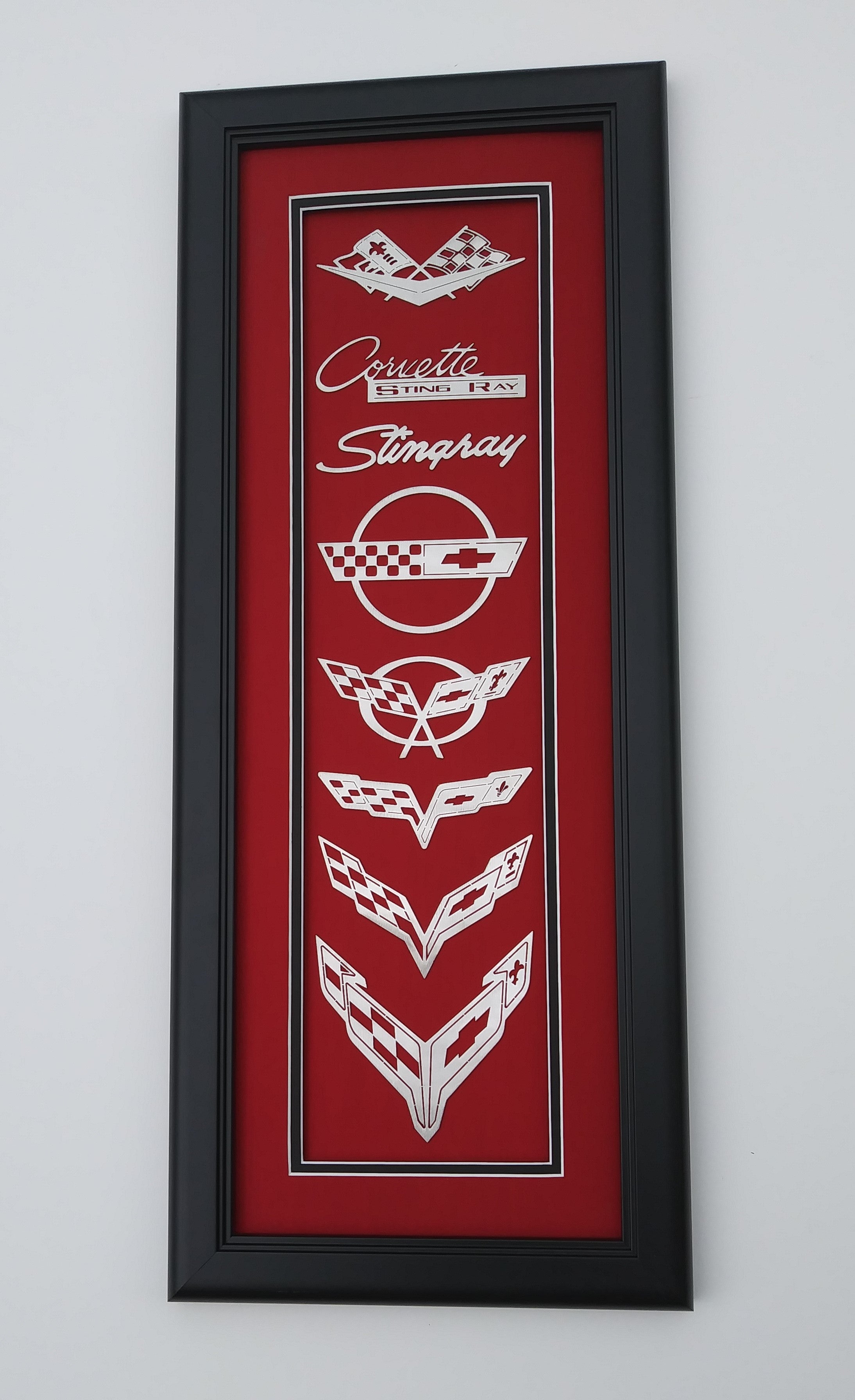 Corvette C1- C8 Next Generation Emblems Shadowbox | Corvette Store Online