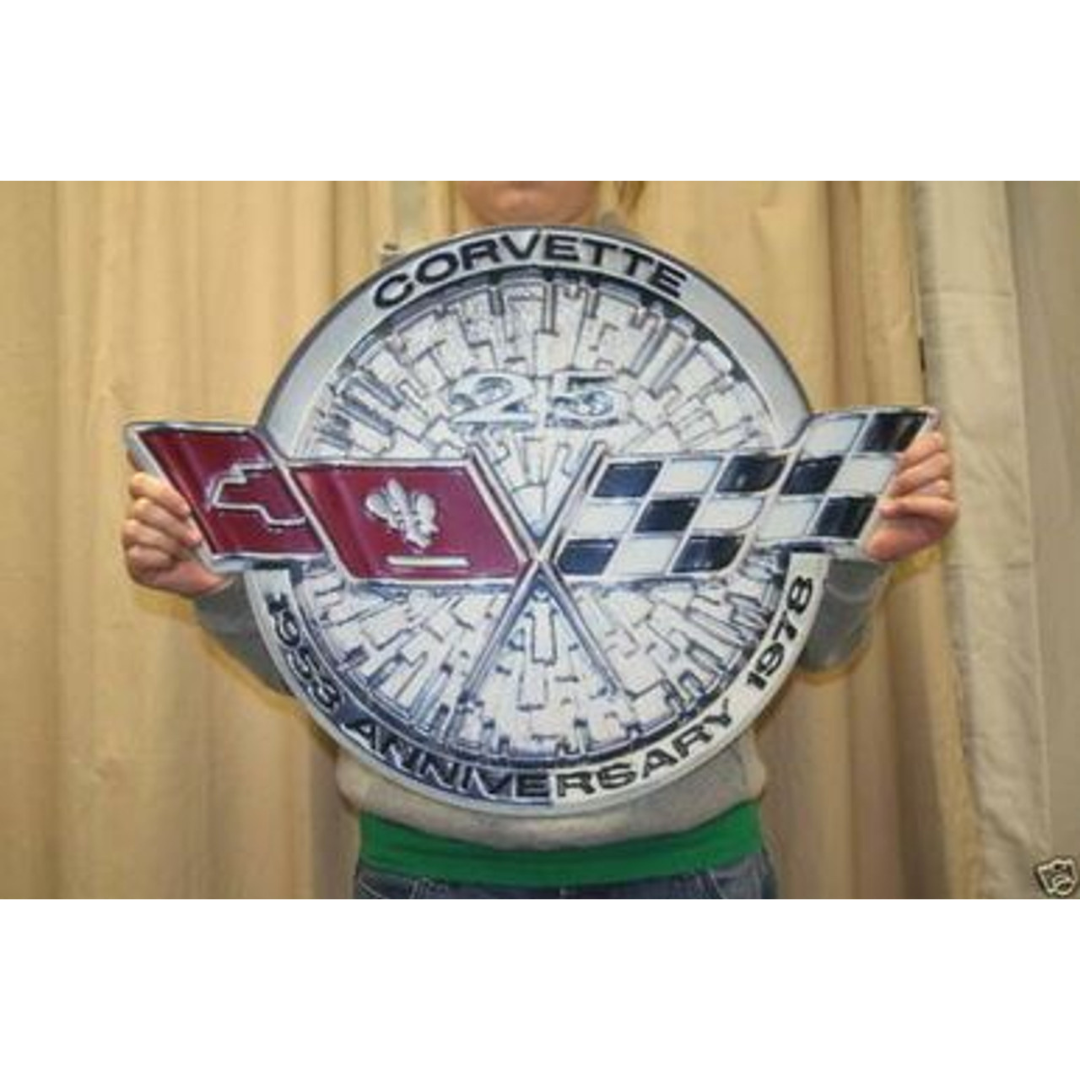 C3 Corvette 25th Anniversary Emblem Steel Sign | Corvette Store Online