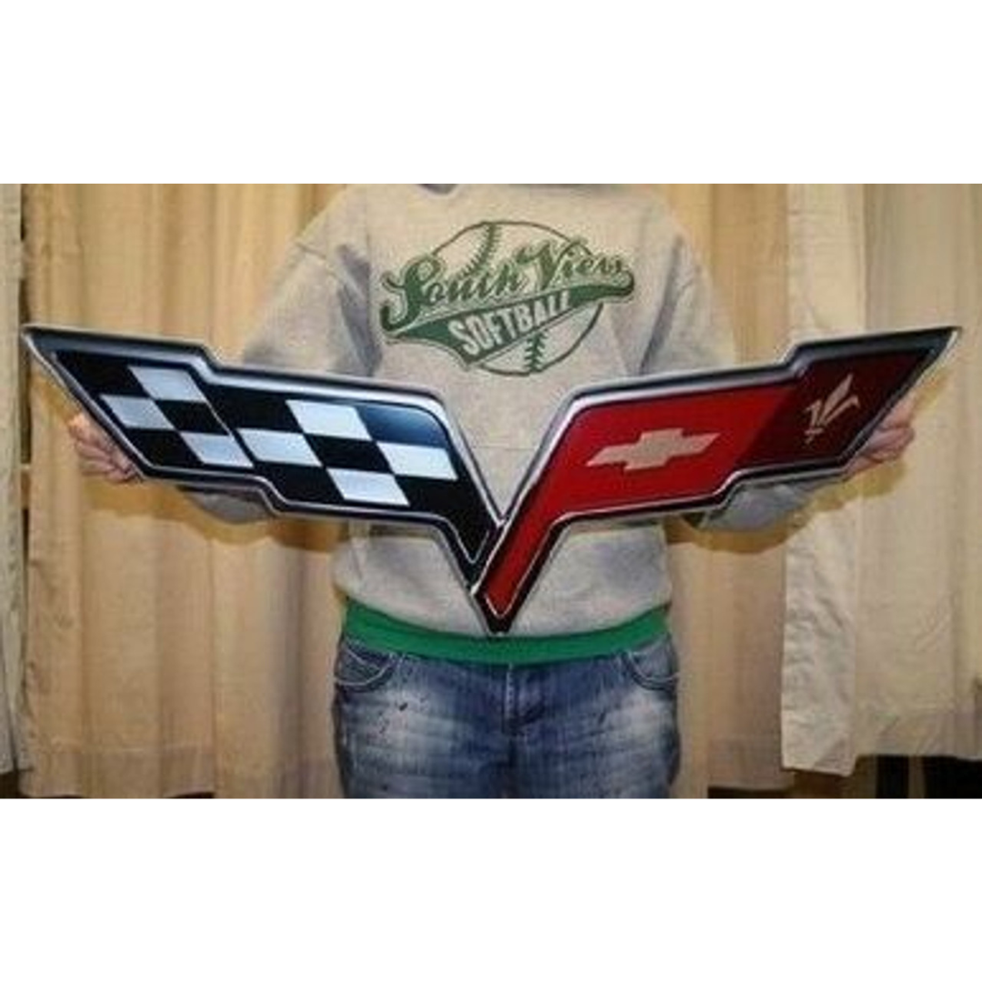 C6 Corvette Emblem Steel Sign (2005-2013) | Corvette Store Online