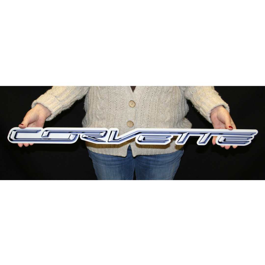 C7 Corvette Script Emblem Steel Sign | Corvette Store Online