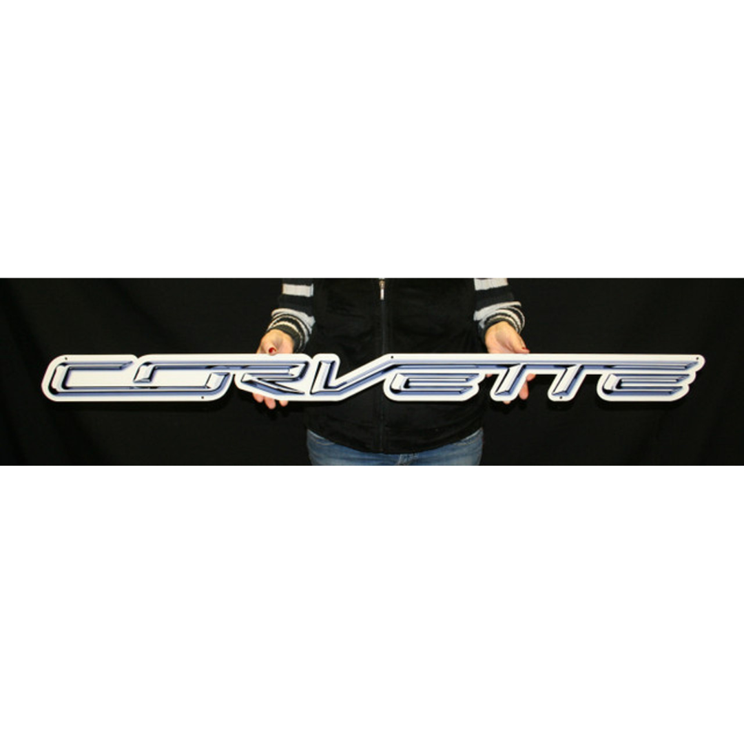 C7 Corvette Script Emblem Steel Sign | Corvette Store Online
