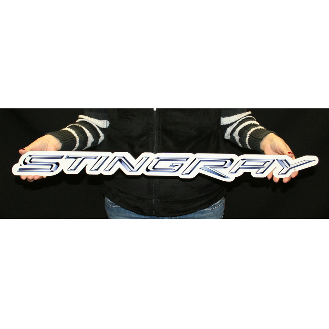 Corvette Stingray Script Steel Sign | Corvette Store Online