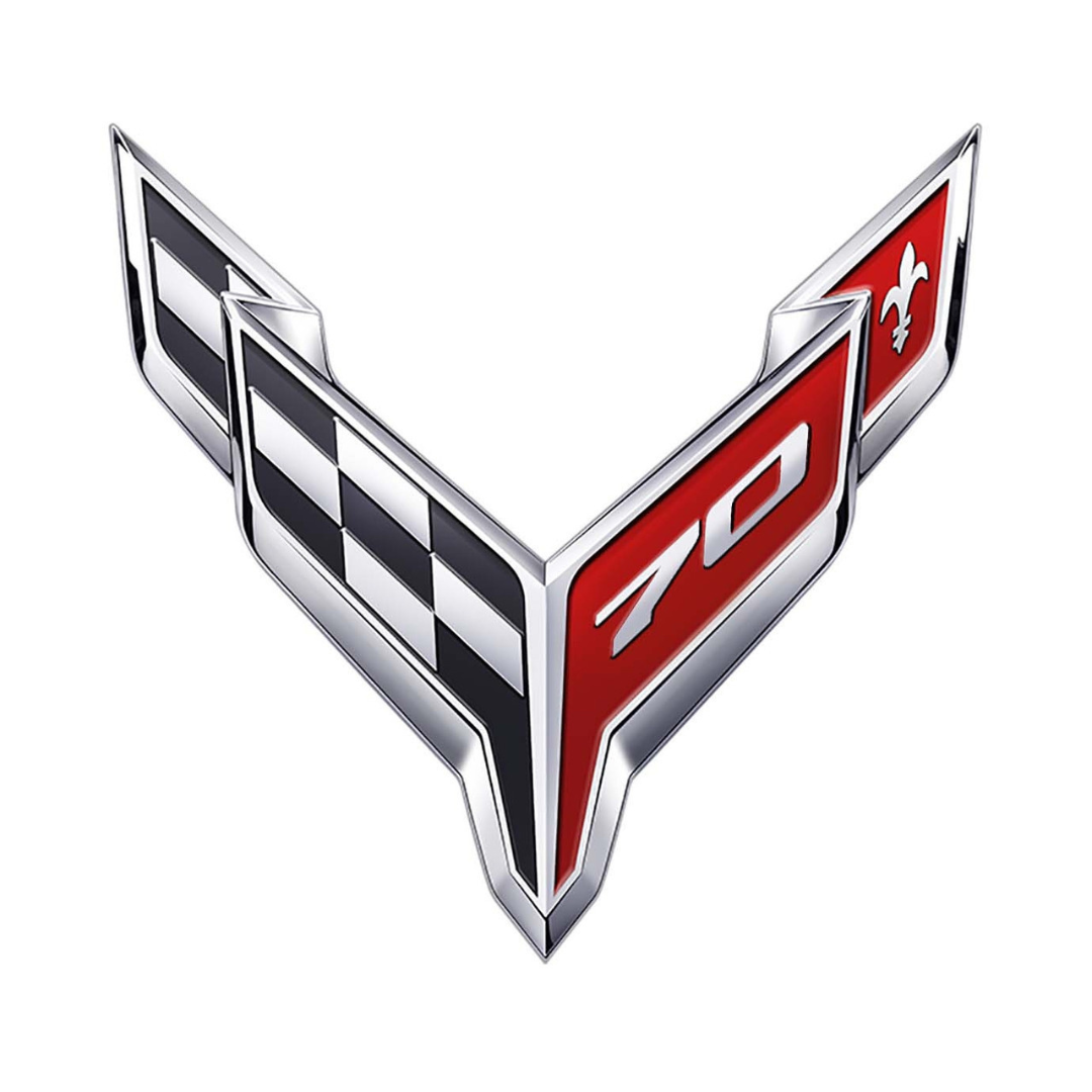 C8 Corvette Crossed Flags Emblem Steel Sign | Corvette Store Online