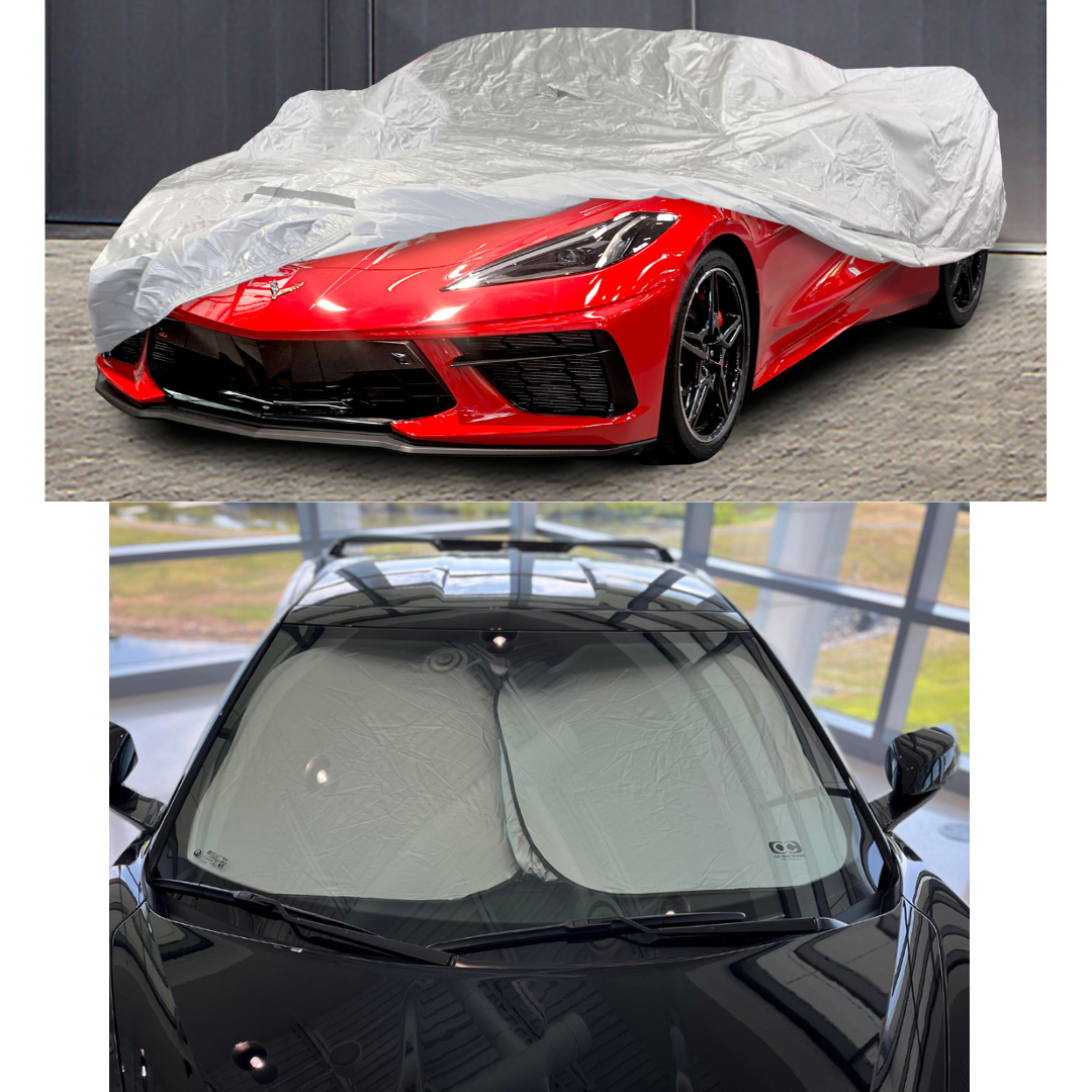 C8 Corvette Car Cover and OC Sun Shade Bundle | Corvette Store Online