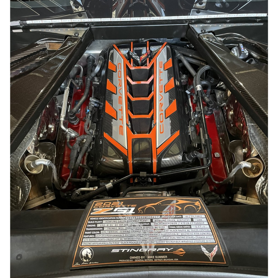C8 Corvette Sebring Orange Engine Cover | Corvette Store Online