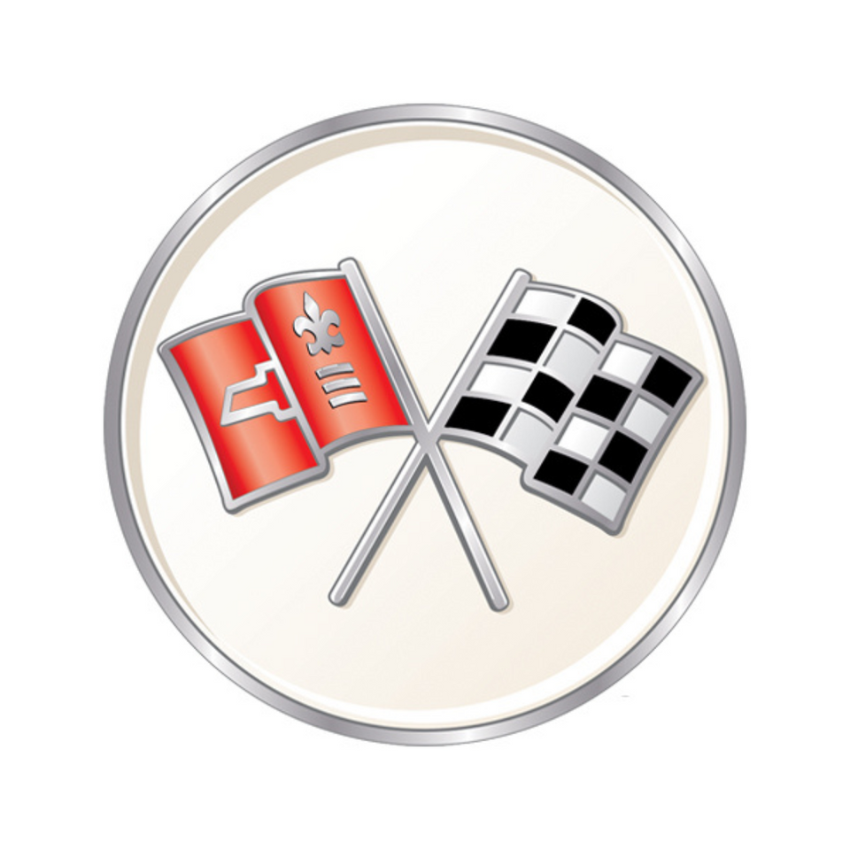 Corvette Crossed Flags Checkerboard Pieces | Corvette Store Online