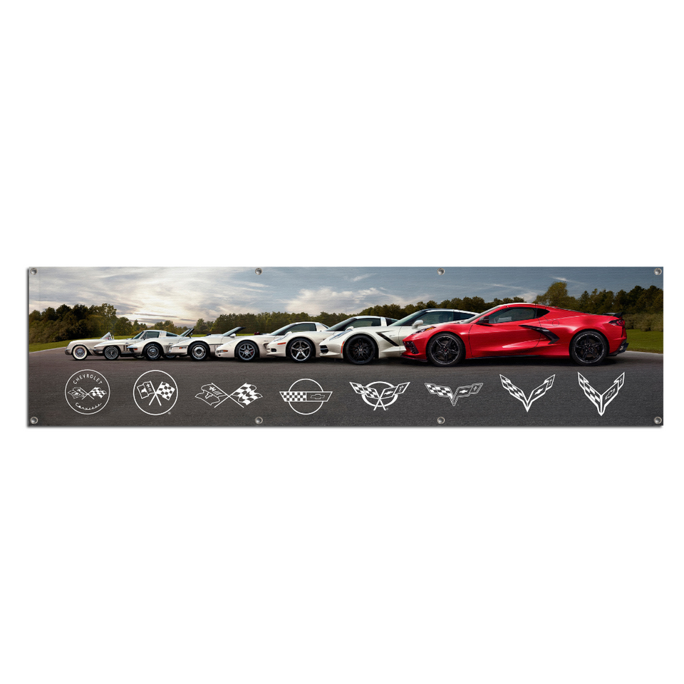 Corvette Generations Giant Garage Banner | Corvette Store Online