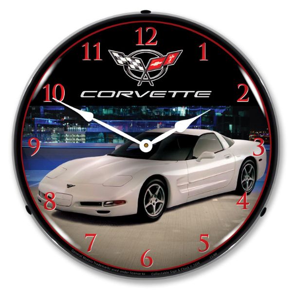 C5 Corvette Arctic White Clock | Corvette Store Online