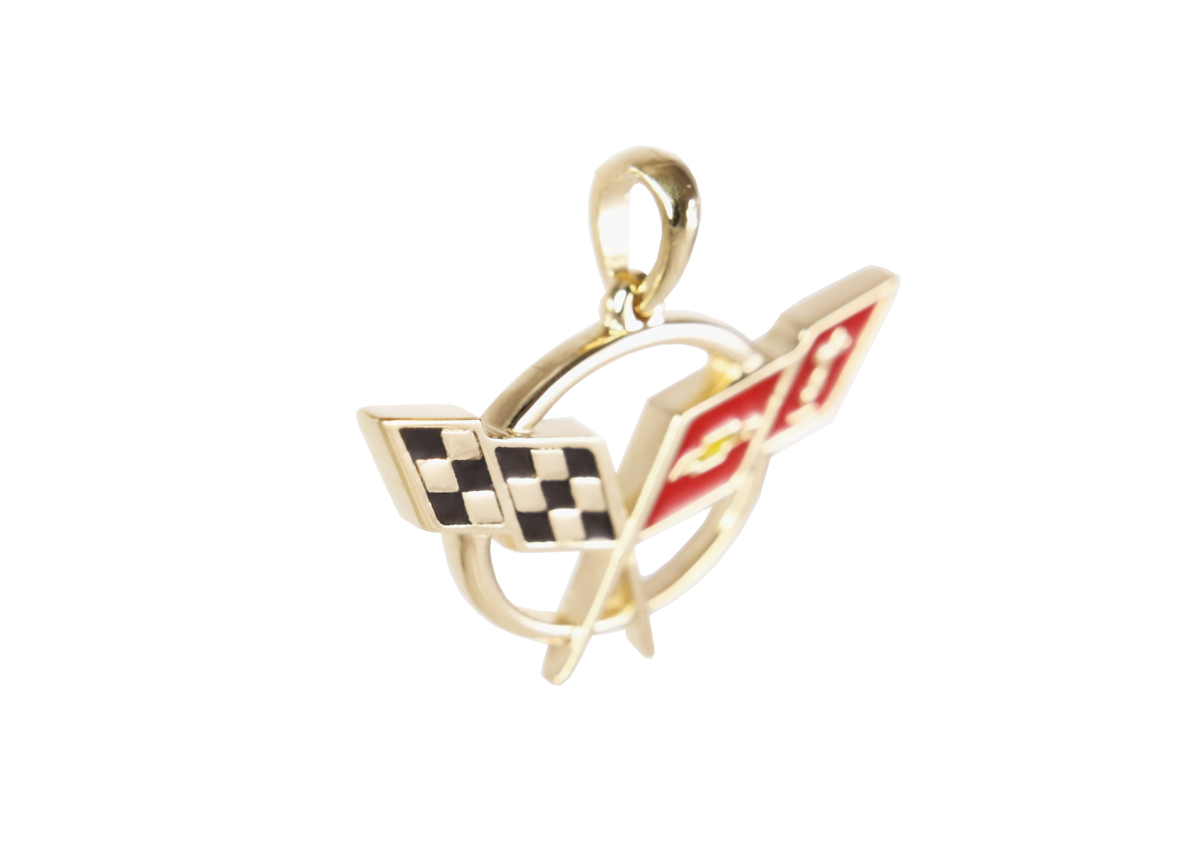 C5 Corvette Emblem Pendant - 14k Gold | Corvette Store Online