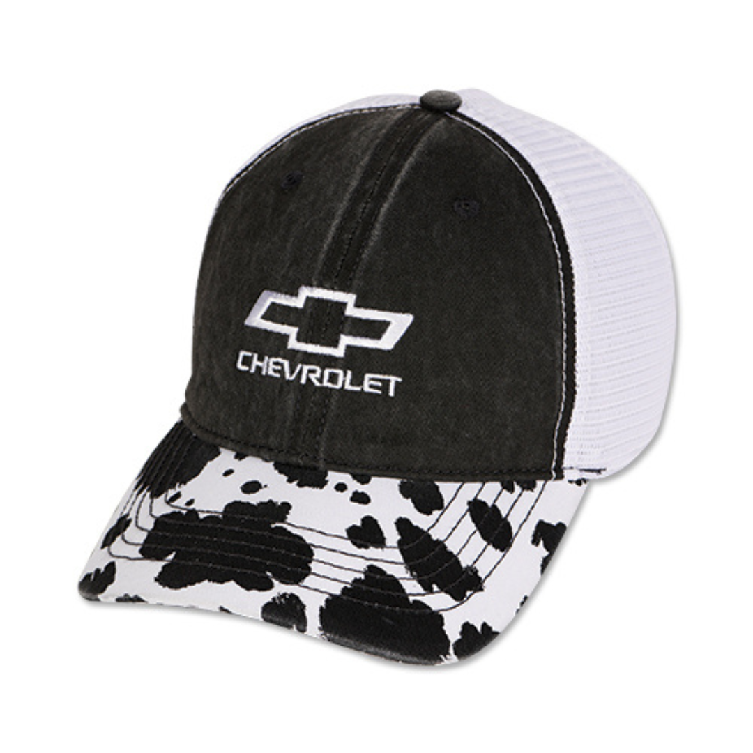 Ladies Chevrolet Bowtie Cow Print Hat / Cap | Corvette Store Online