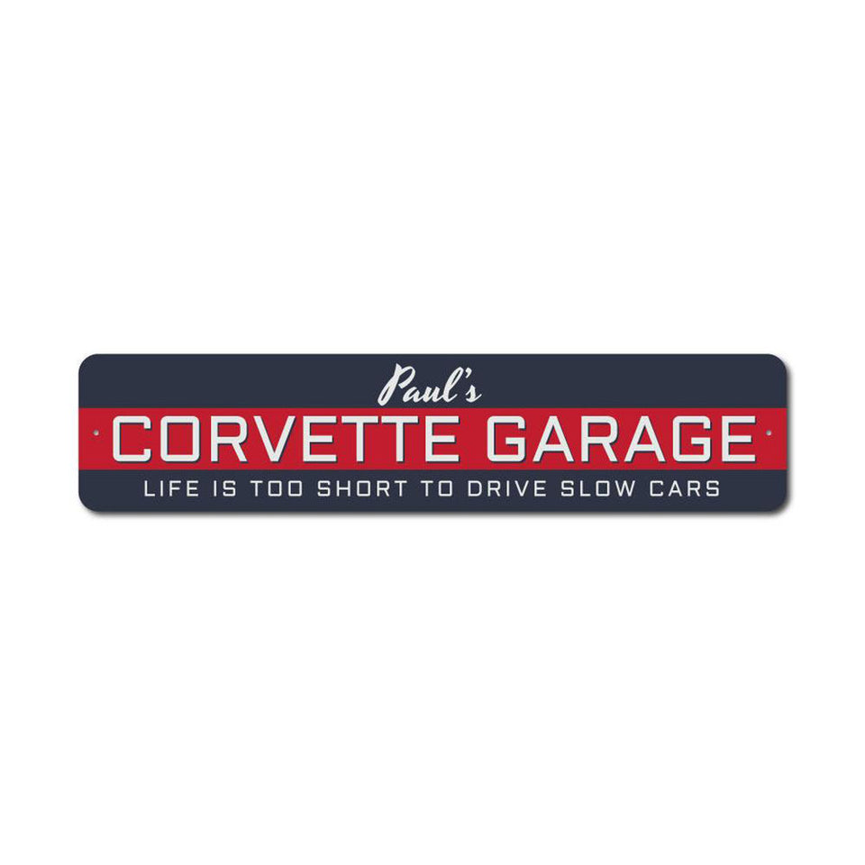 Personalized Corvette Garage Name Sign | Corvette Store Online