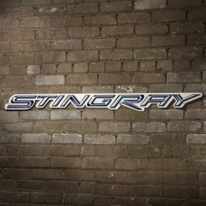 Corvette Stingray Script Steel Sign | Corvette Store Online